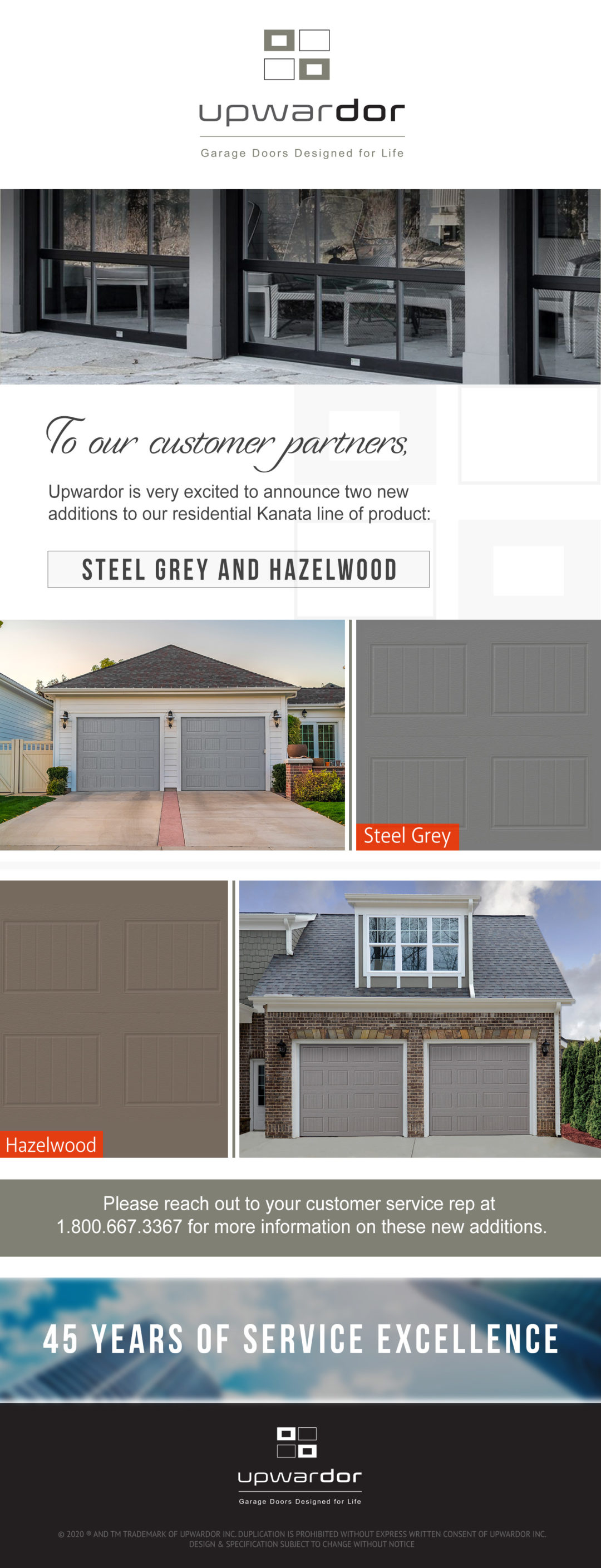 New Additions To Our Residential Kanata Line | Upwardor® - Garage Door ...